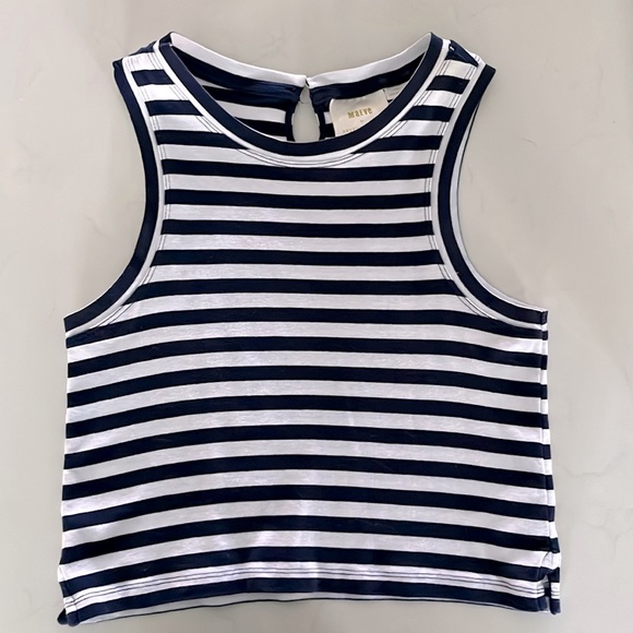 Maeve | Tops | Maeve Navy And White Striped Crop Tank Xsmall | Poshmark